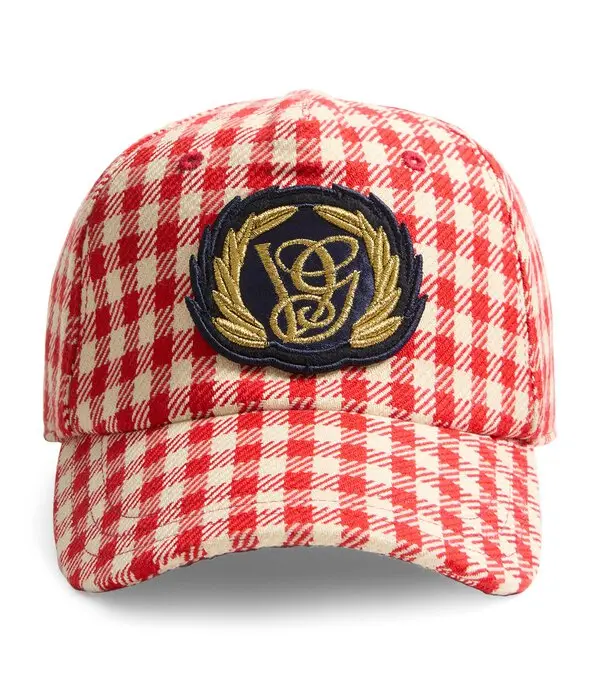 Valentino Garavani Virgin Wool-blend Houndstooth Baseball Cap - Red