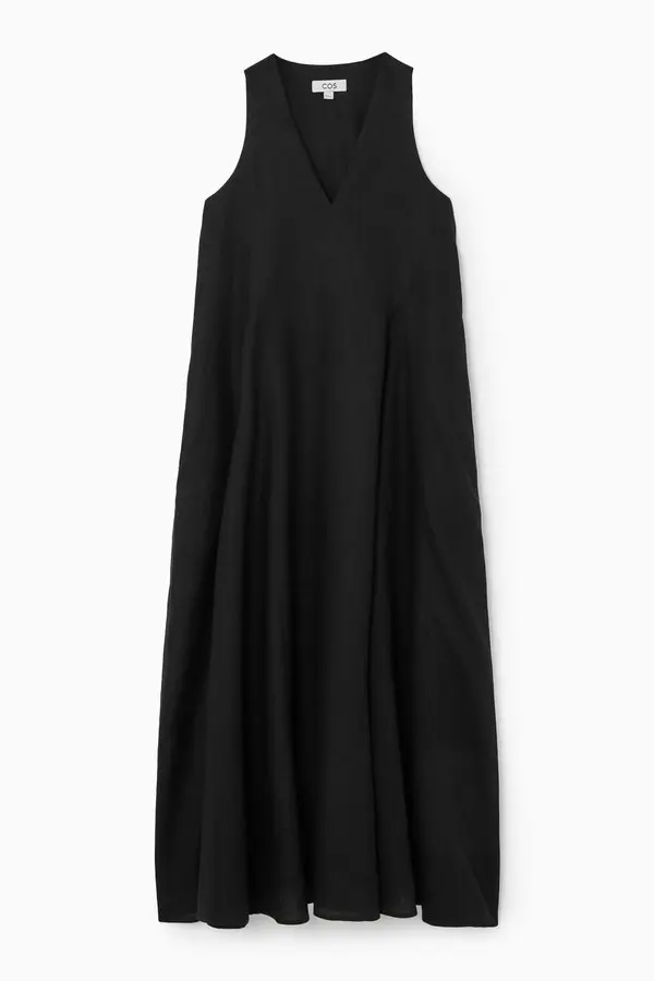 Cos A-Line Maxi Dress - Black | Editorialist