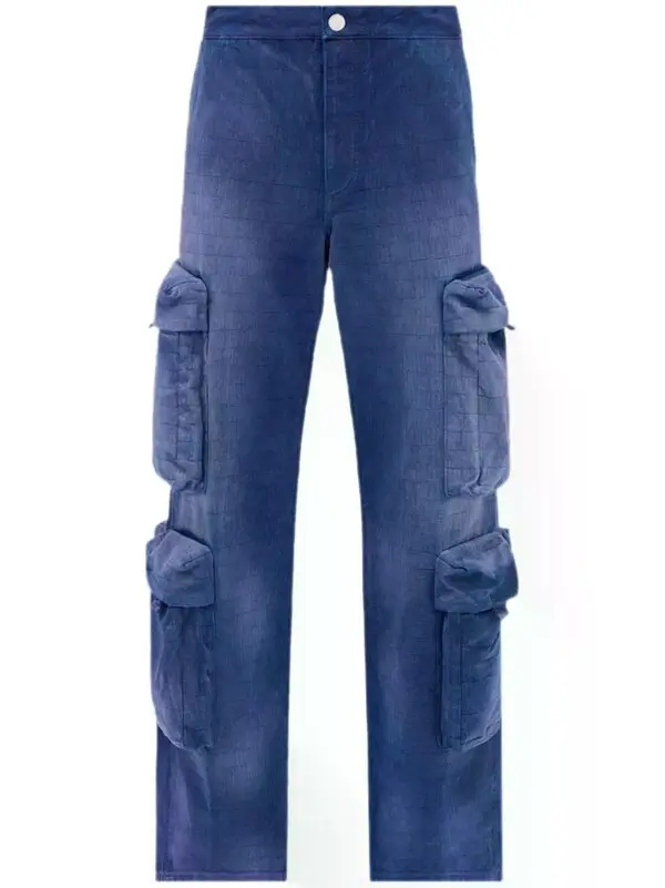 Amiri Logo-jacquard Cotton Cargo Jeans - Blue