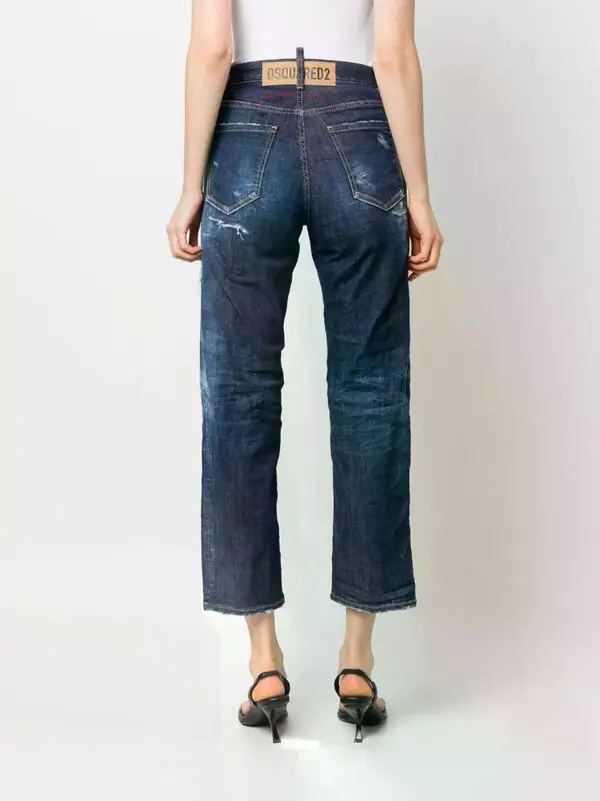 Dsquared2 Distressed High-waisted Jeans