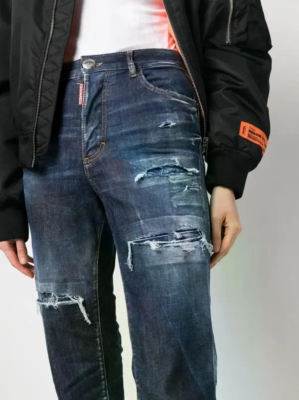 Dsquared2 Distressed High-waisted Jeans
