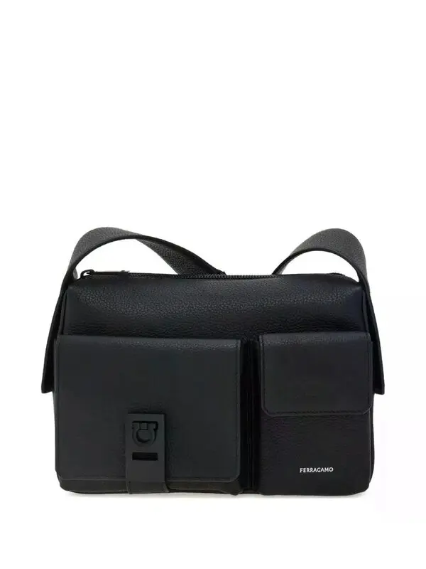 FERRAGAMO Leather Shoulder Bag - Black