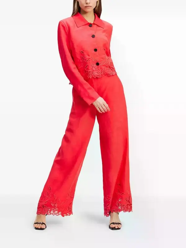 Karl Lagerfeld Embroidered Hem Trousers