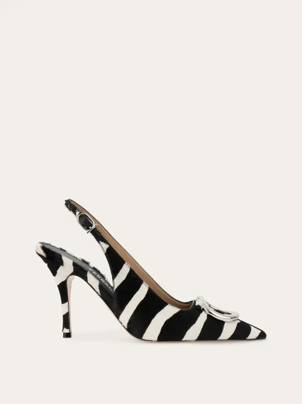 FERRAGAMO Maxi Gancini Slingback Pump - Black