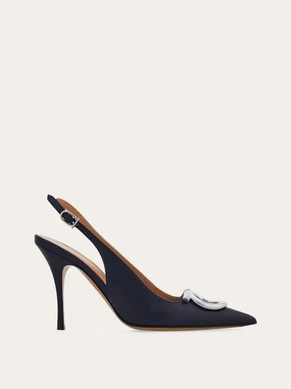 FERRAGAMO Maxi Gancini Slingback Pump - Blue