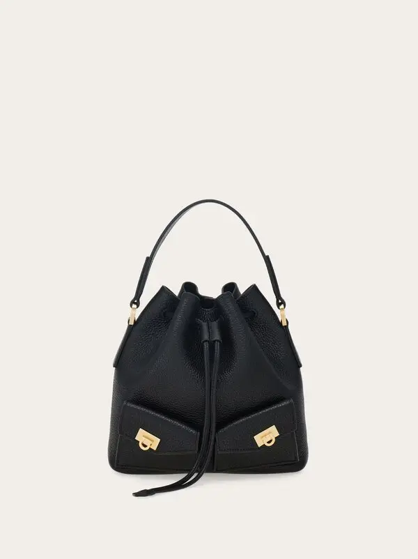 FERRAGAMO Multipocket Bucket Bag - Black