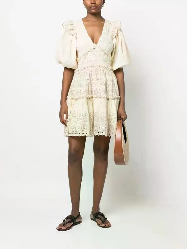 Sea Organic Cotton Puff-sleeved Dress