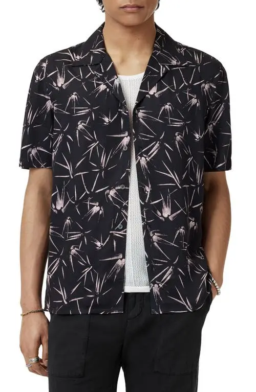 John Varvatos Dan Print Modal Camp Shirt