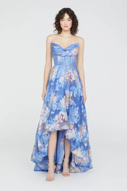 Theia Wendy Bubble Hem Gown