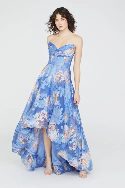 Theia Wendy Bubble Hem Gown