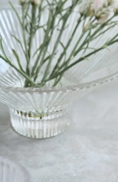 THE COLLECTIVE HOME Pressed Glass Low Bowl