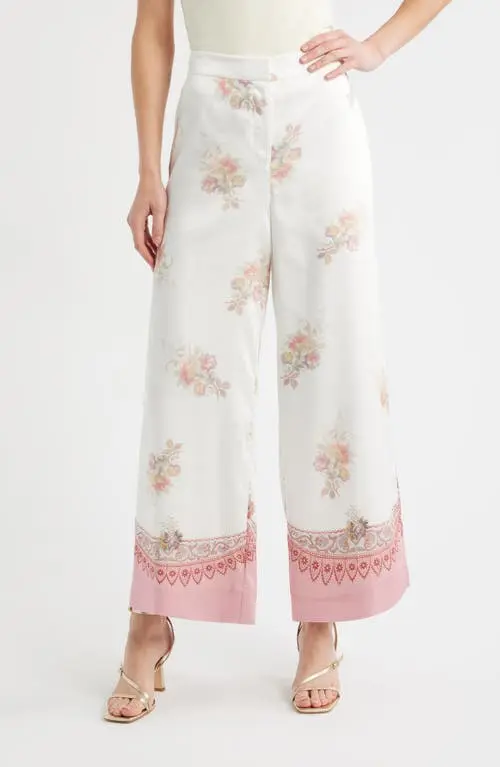 Kobi Halperin Zoe Border Print Wide Leg Pants