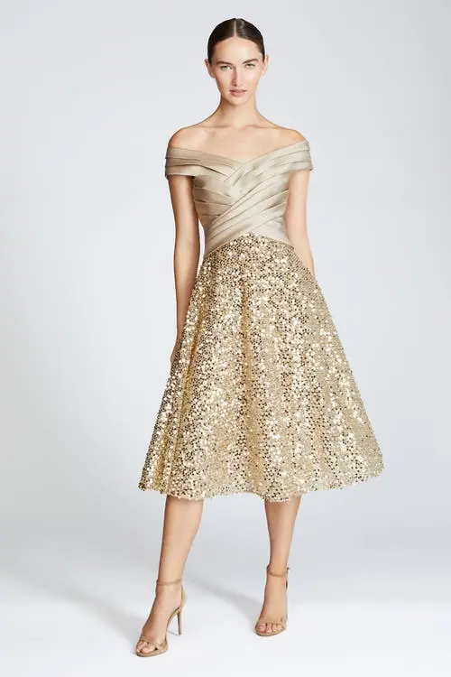Theia Sequin Cocktail Dress