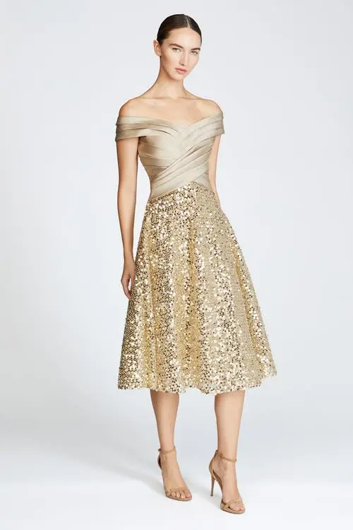 Theia Sequin Cocktail Dress