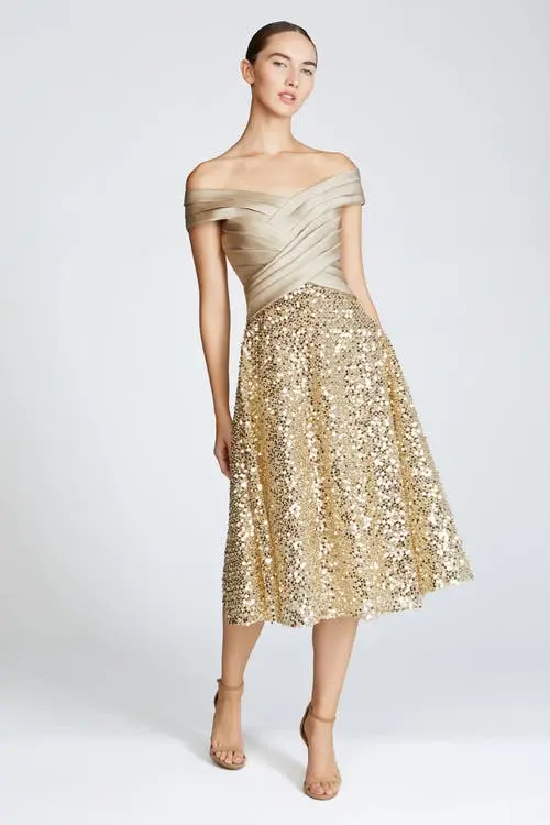 Theia Sequin Cocktail Dress
