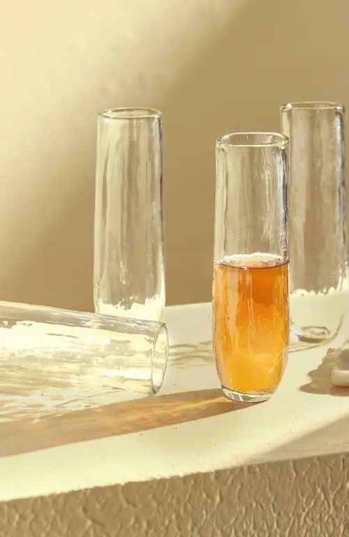 THE COLLECTIVE HOME Pebbled Stemless Flutesset Of 4