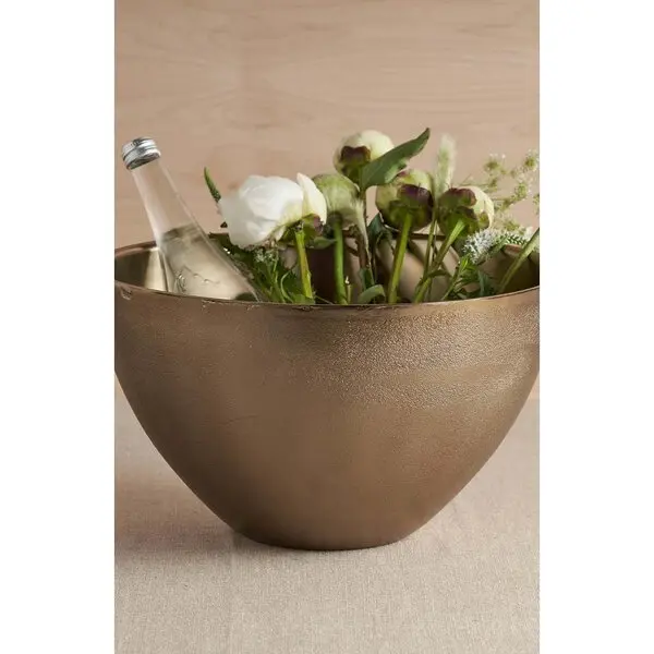 THE COLLECTIVE HOME Stinson Antique Brass Party Bucket - Gold