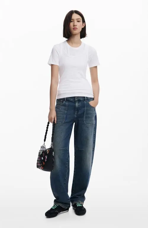 Desigual Floral Woven Shoulder Bag