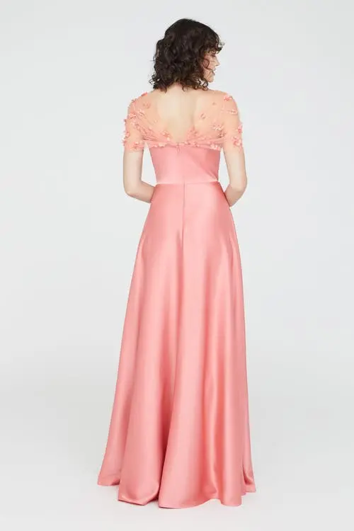Theia Luella Shawl Draped Gown