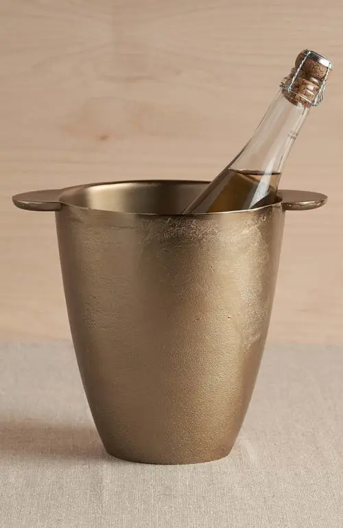 THE COLLECTIVE HOME Stinson Antique Brass Wine Chiller - Gold