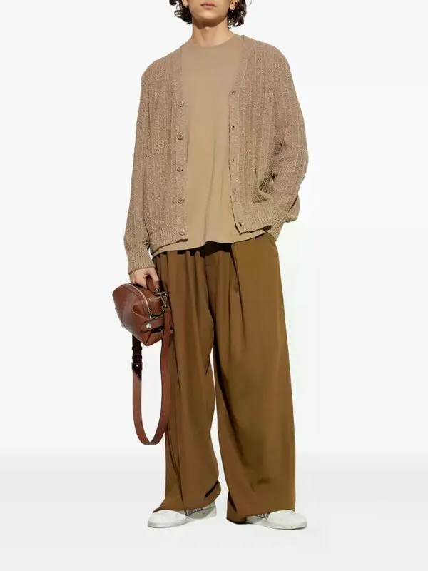 SAMSOE SAMSOE Rib-knit V-neck Cardigan - Neutrals