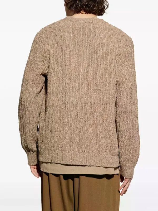 SAMSOE SAMSOE Rib-knit V-neck Cardigan - Neutrals