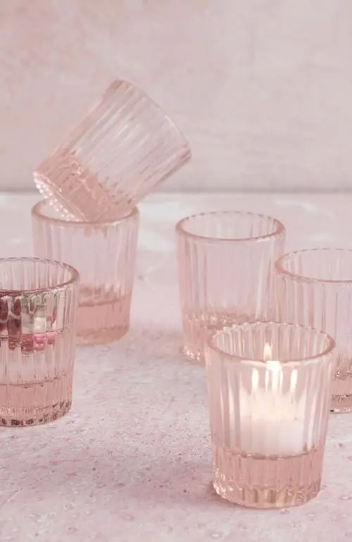 THE COLLECTIVE HOME Pressed Pink Shot Glassesset Of 6 - Clear