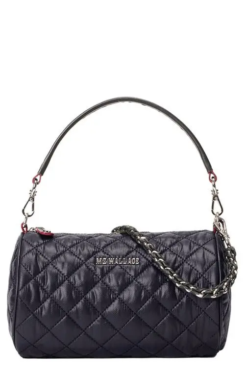 Mz Wallace Quilted Nylon Barrel Crossbody Bag - Black