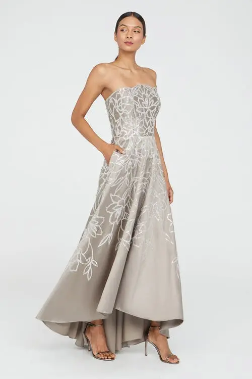 Theia Pamela Embroidered Gown