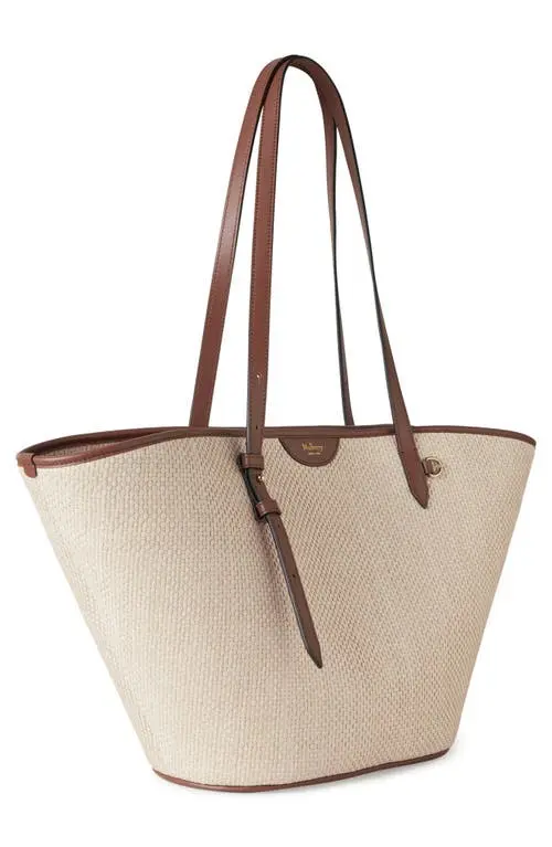 Mulberry Raffia Basket Tote