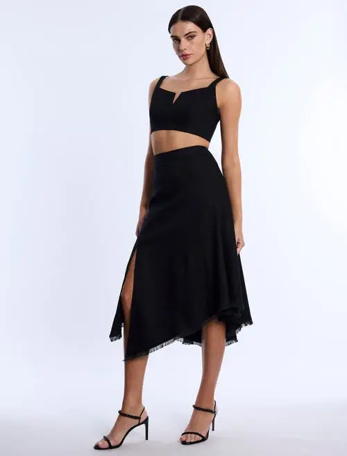 Bcbgmaxazria High Slit Flared Skirt