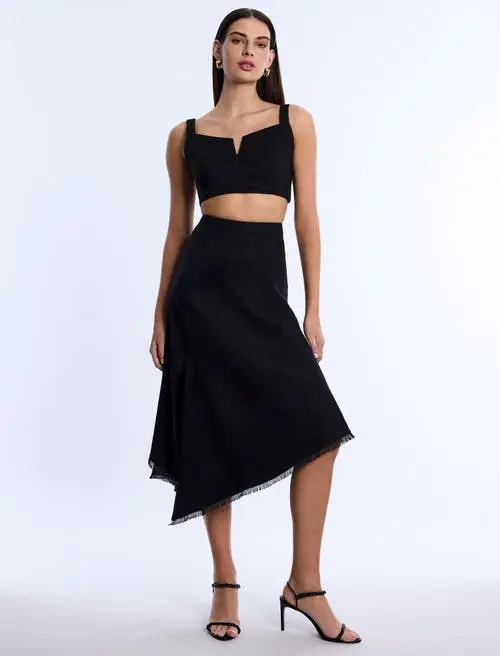 Bcbgmaxazria High Slit Flared Skirt