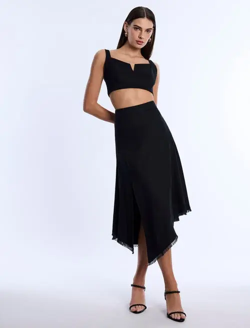 Bcbgmaxazria High Slit Flared Skirt