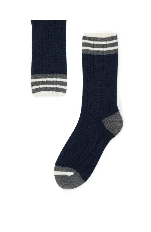 Brunello Cucinelli Rib Knit Ankle Socks - Navy Blue