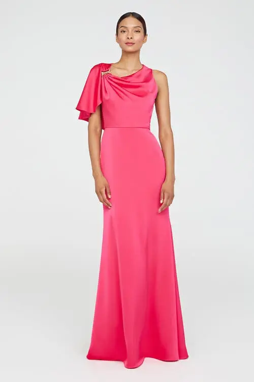 Theia Darcie Flutter Sleeve Gown