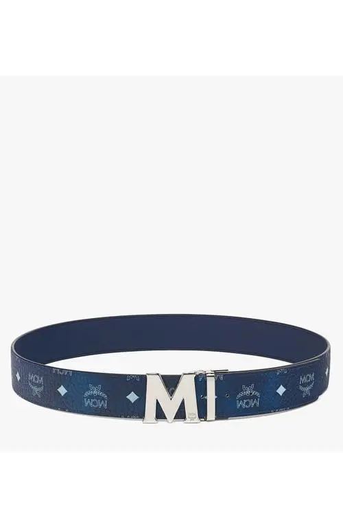 Mcm Claus Reversible Belt - Blue