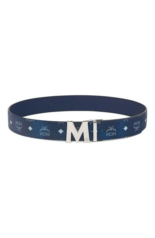 Mcm Claus Reversible Belt - Blue