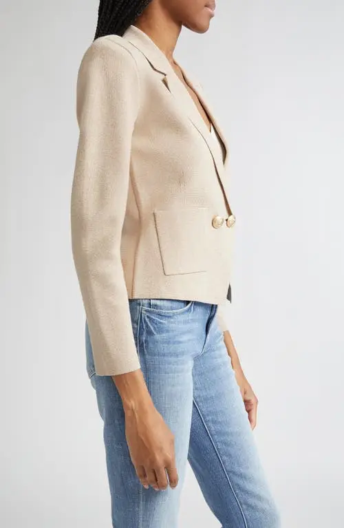 L'Agence Sofia Metallic Knit Blazer