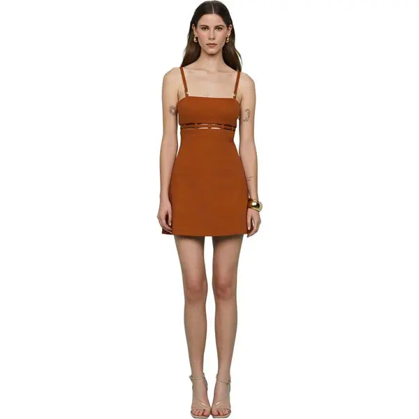 AMUR Rei Twill Mini Dress - River Rock