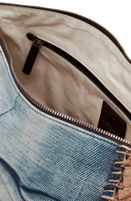 Desigual Mixed Media Denim Shoulder Bag