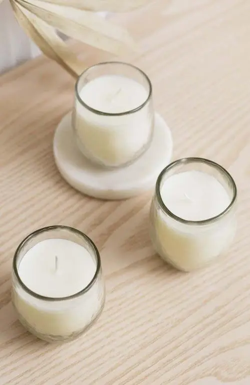 THE COLLECTIVE HOME Pebbled Filled Votive Candlesset Of 3