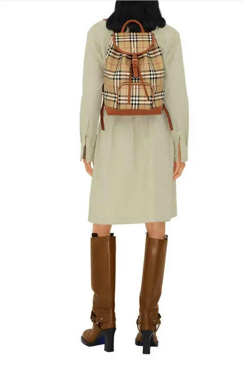 Burberry Check Coated Canvas Backpack