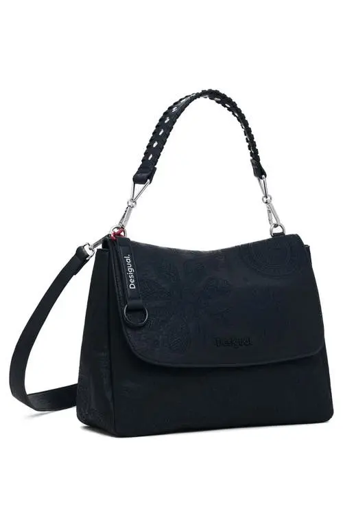 Desigual Faux Leather Convertible Top Handle Bag
