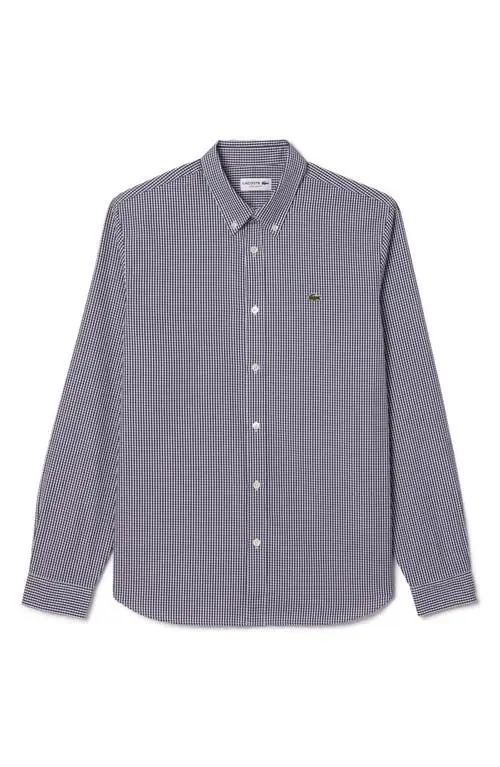 Lacoste Checker Cotton Pinpoint Button-down Shirt