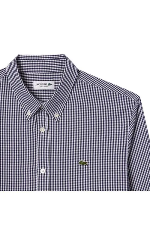 Lacoste Checker Cotton Pinpoint Button-down Shirt