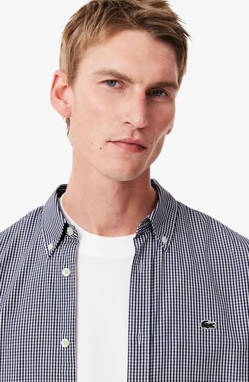 Lacoste Checker Cotton Pinpoint Button-down Shirt