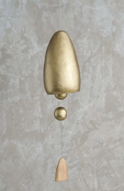 THE COLLECTIVE HOME Stinson Antique Brass Hanging Bell Conical - Gold