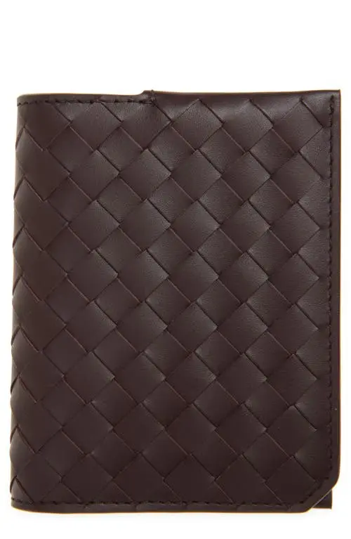 Bottega Veneta Piccolo Intrecciato Leather Bifold Wallet - 2263 Dark Barolo/silver