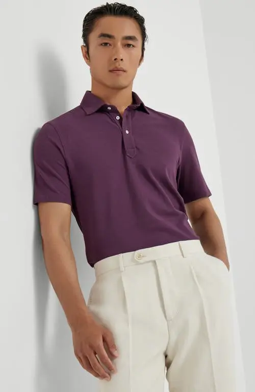 Brunello Cucinelli Piqué Polo Shirt - Burgundy