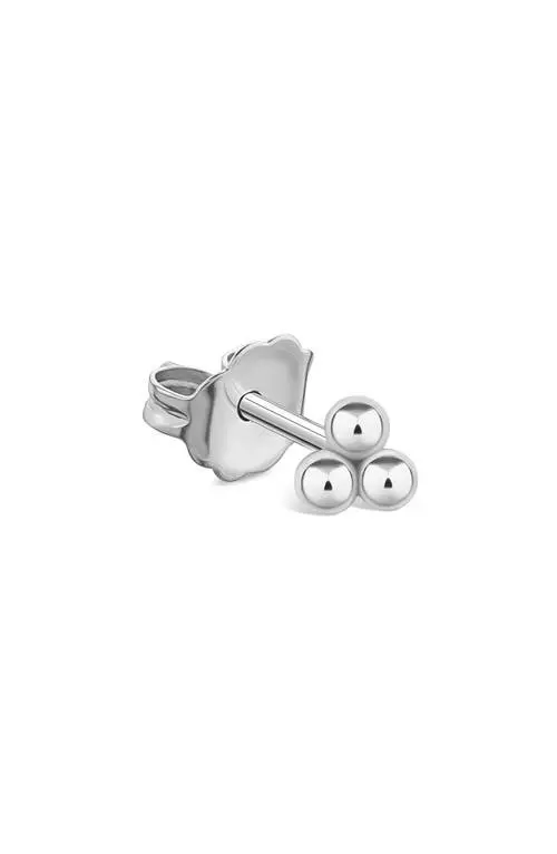 MARIA TASH Three Ball Trinity Single Stud Earring - 14k White Gold